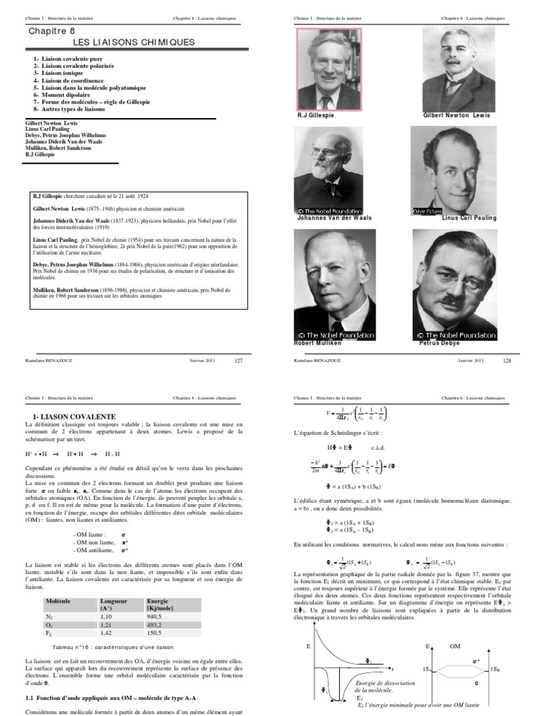 Règles de Gillespie en chimie | PDF | Orbitale moléculaire | Liaison ...