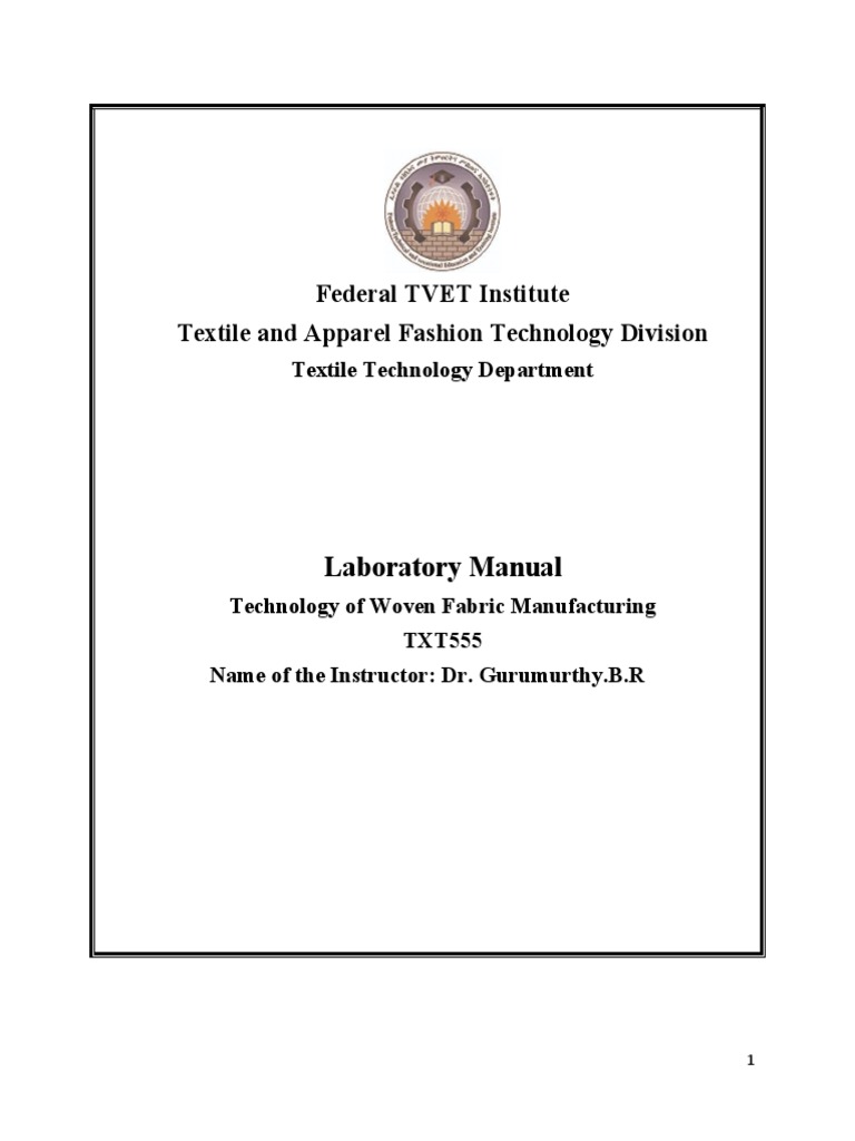 Federal TVET Institute Textile and Apparel Fashion Technology Division ...