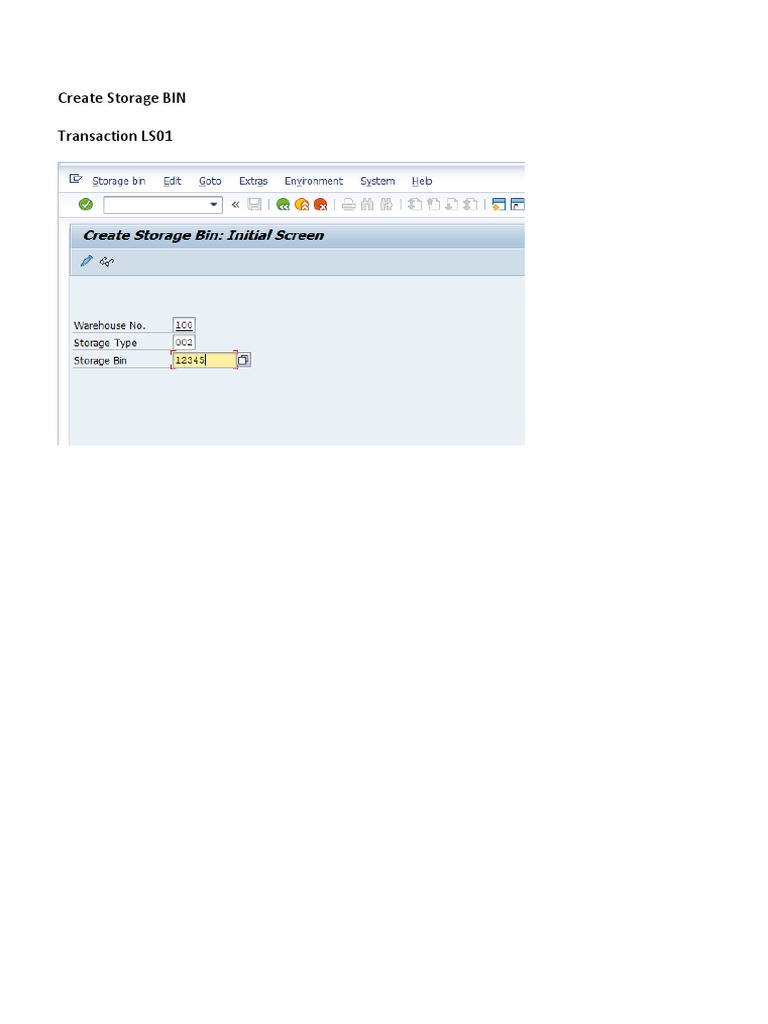 Create Storage BIN Transaction LS01 | PDF Create Storage BIN Transaction LS01 | PDF