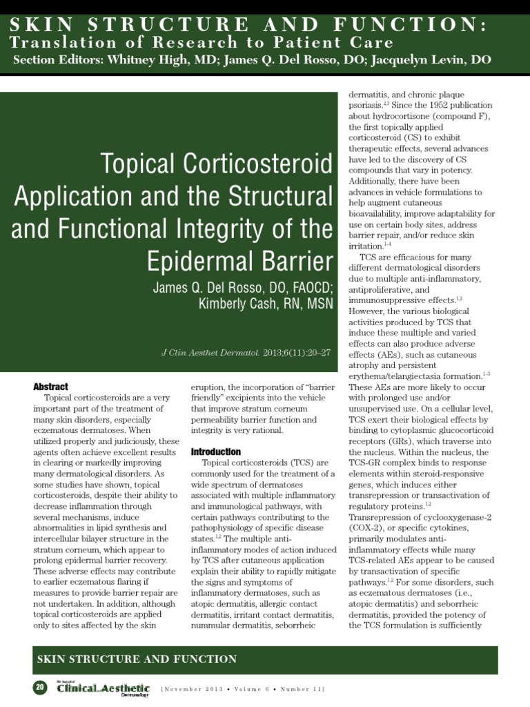 JCAD Topical Corticosteroid | PDF | Epidermis | Inflammation