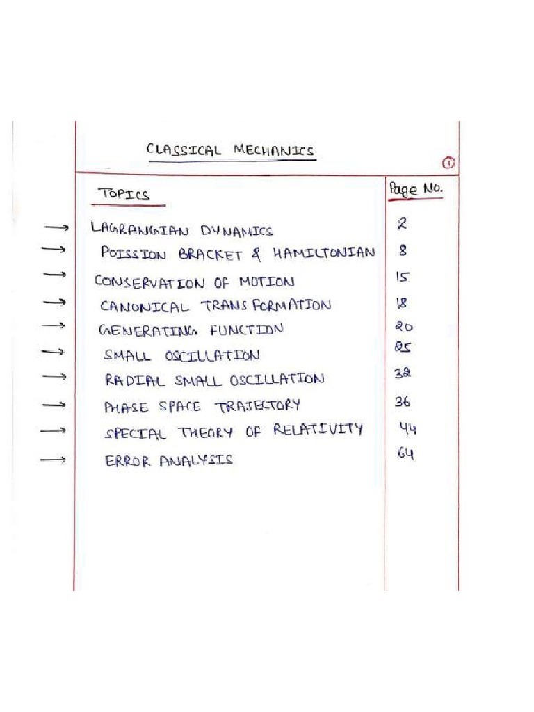 Classical Mechanics Quick Revision and Mcqs PDF | PDF