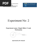 Experiment No. 2: Slider Crank Mechanism | PDF | Kinematics | Machines