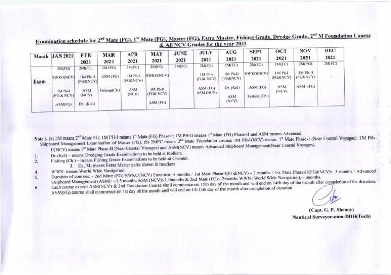 2020 12 Examination Schedule | PDF