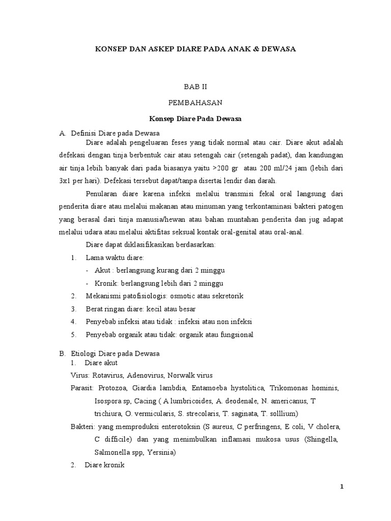 Makalah Diare Kelompok 3 1 | PDF | Sains & Matematika
