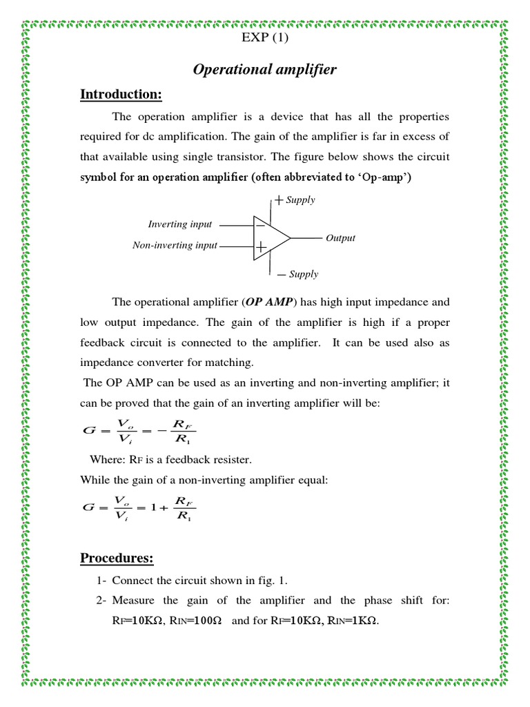 Operational Amplifier Gain Analysis | PDF | Technology & Engineering