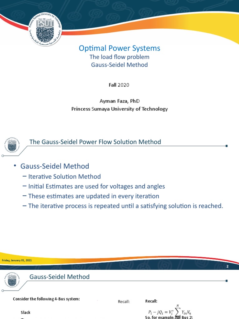 Optimal Power Systems - Lecture 3 Annotated 2 | PDF | Teaching Methods ...