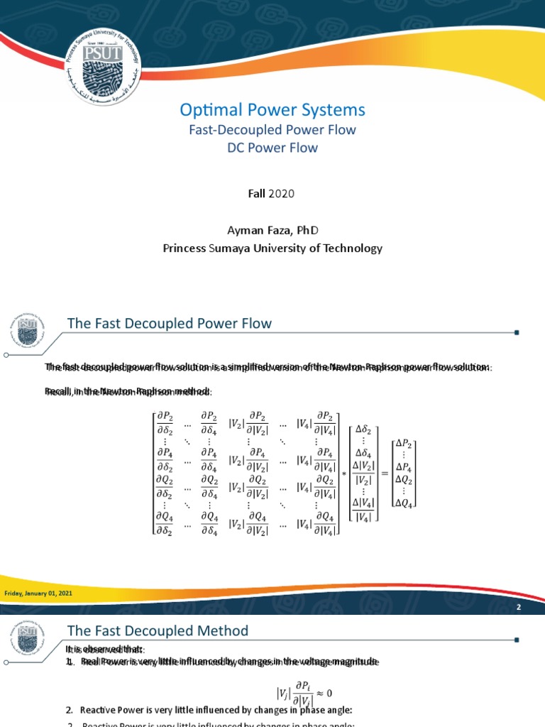 Optimal Power Systems - Lecture 15 Annotated | PDF | Physical Quantities | Mathematical Objects