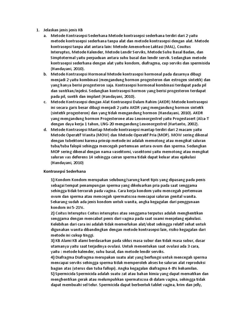 Jelaskan Jenis Jenis KB | PDF