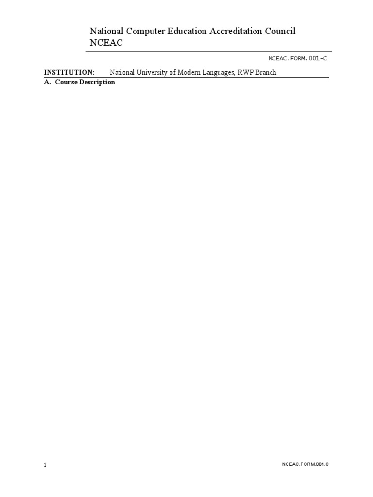 National Computer Education Accreditation Council Nceac: Institution: A ...