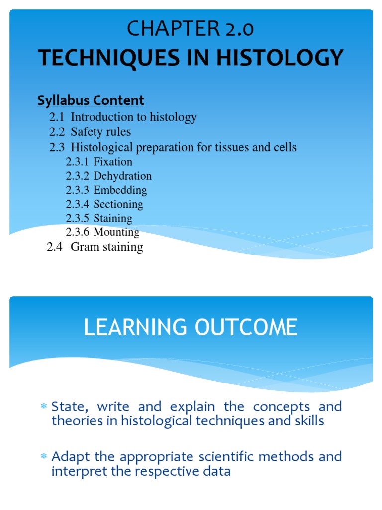 Chapter 2 Techniques In Histology Pdf Pdf Fixation Histology