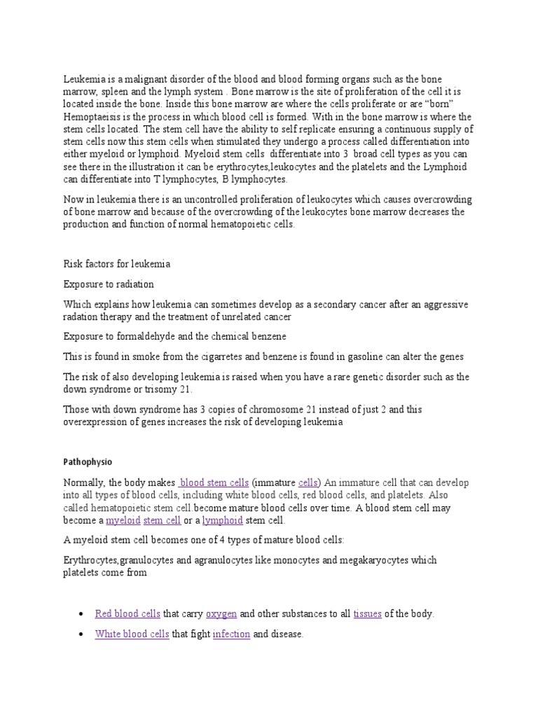 Leukemia Word | PDF | Leukemia | White Blood Cell