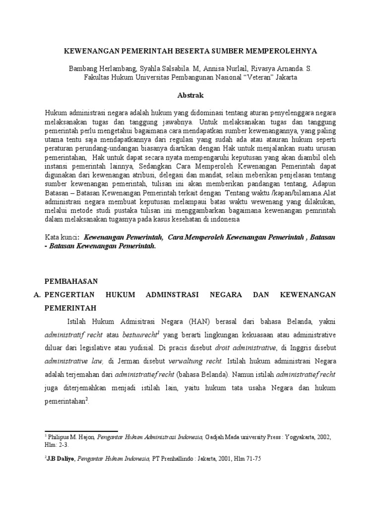 Contoh Makalah Kewenangan Pemerintah Revisi (AutoRecovered) | PDF | Politik