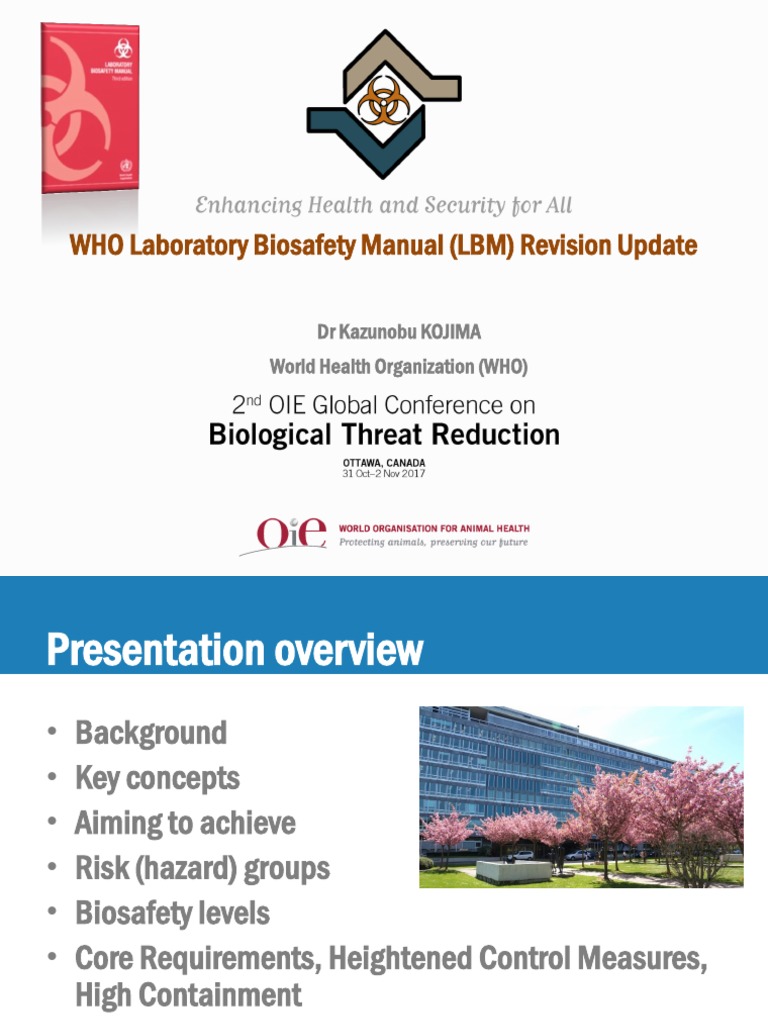 WHO Laboratory Biosafety Manual (LBM) Revision Update: DR Kazunobu ...
