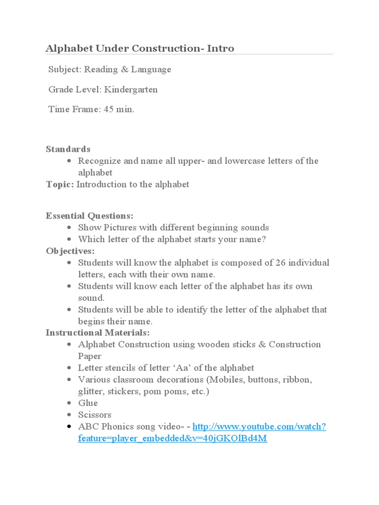 Alphabet Under Construction | PDF