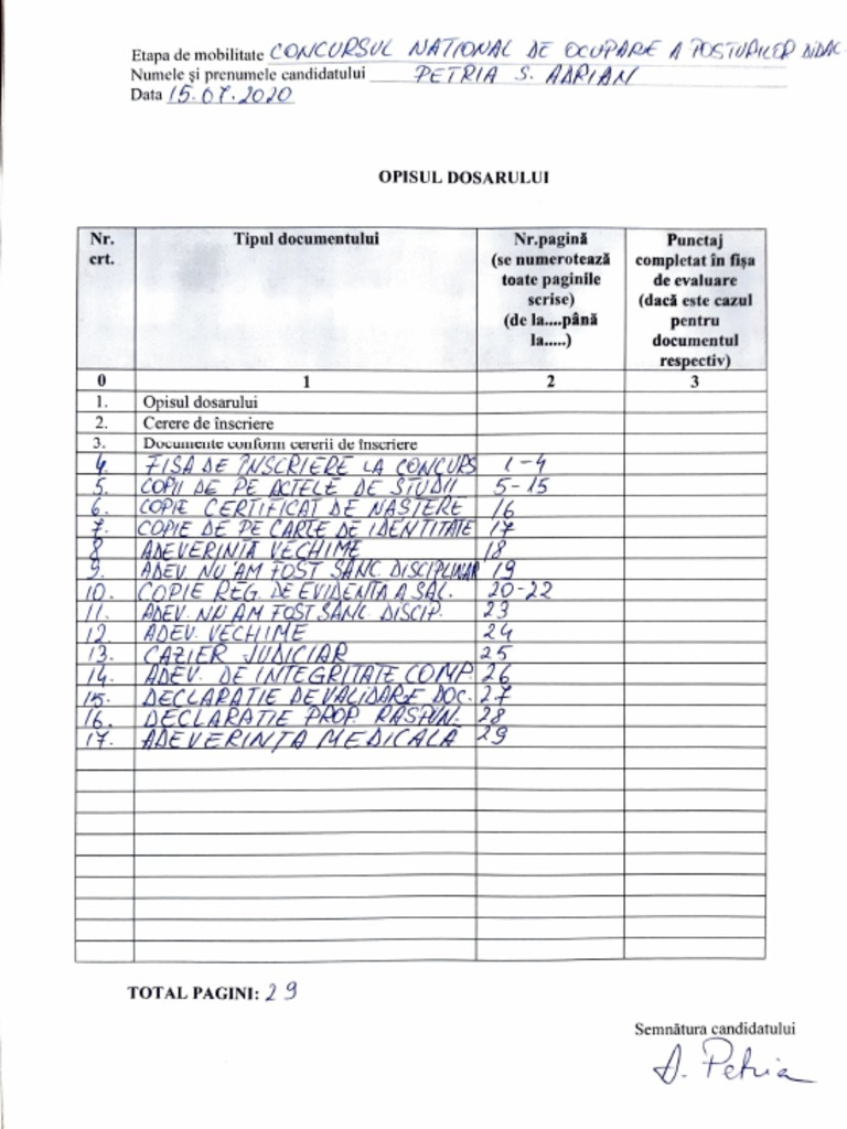 Opis Dosar PDF | PDF