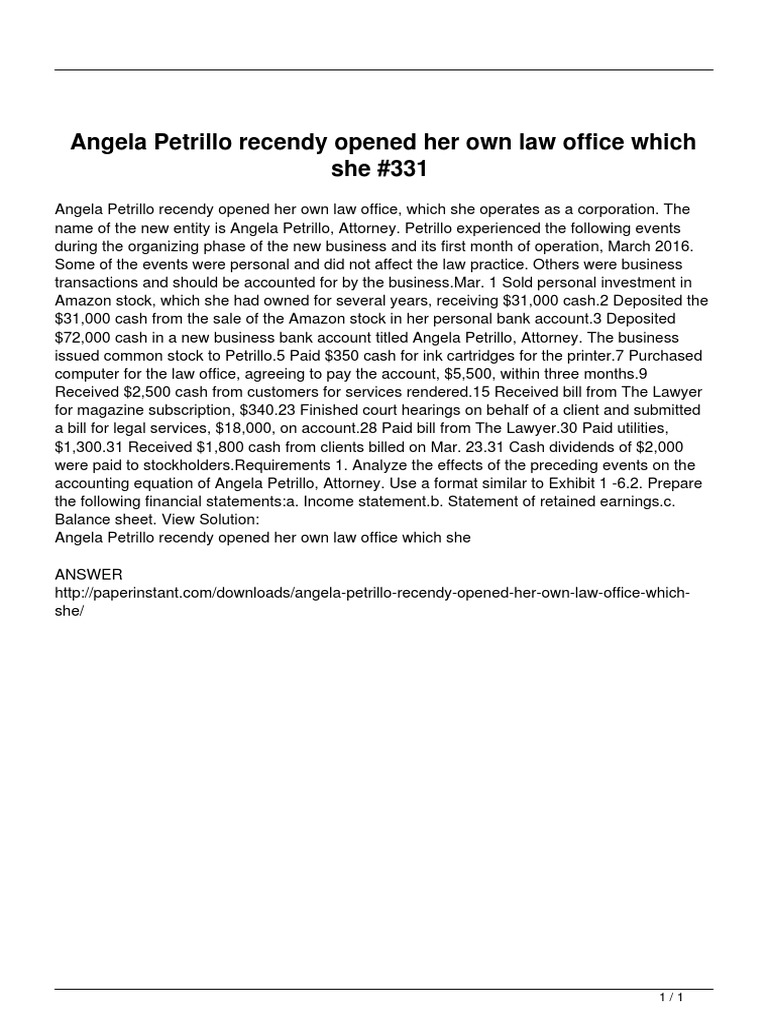 Angela Petrillo Recendy Opened Her Own Law Office Which She | PDF | Law ...