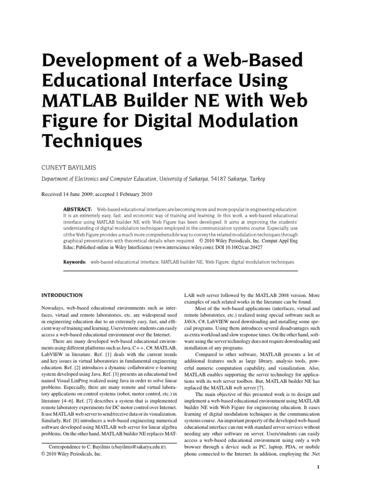 Digital Modulation Using MATLAB | PDF | Web Application | Modulation