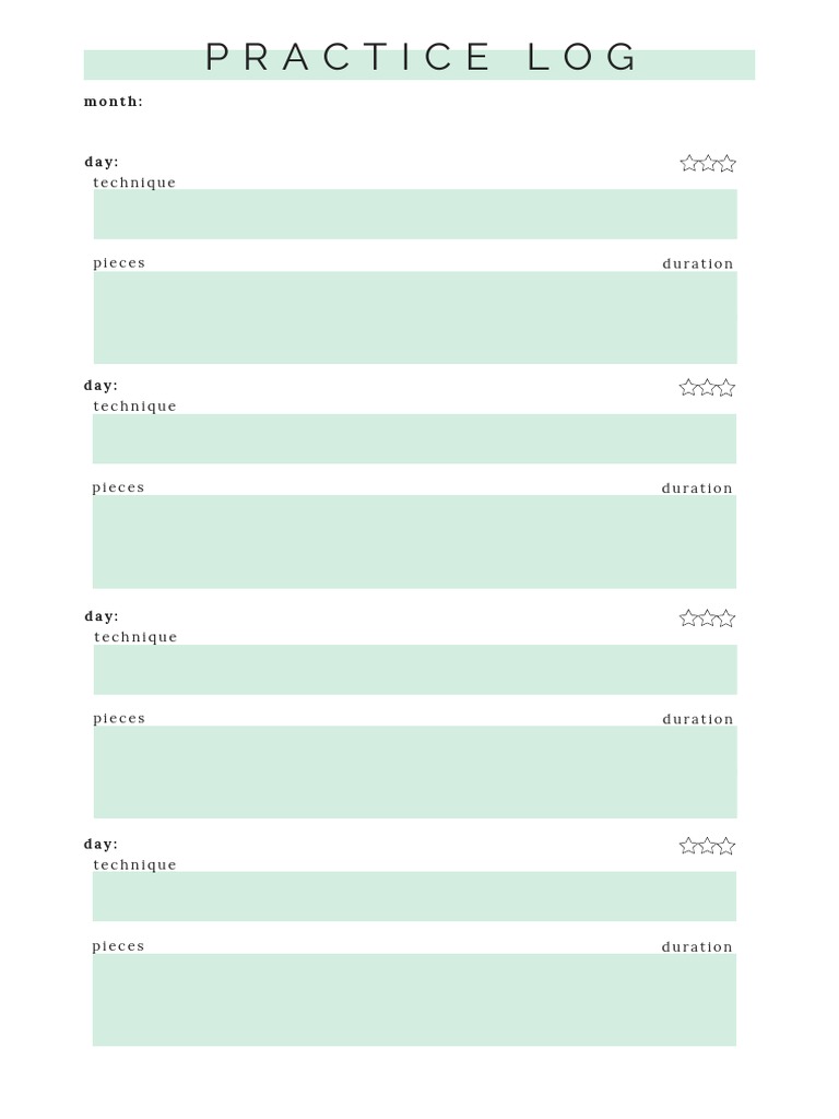 Practice Log PDF | PDF