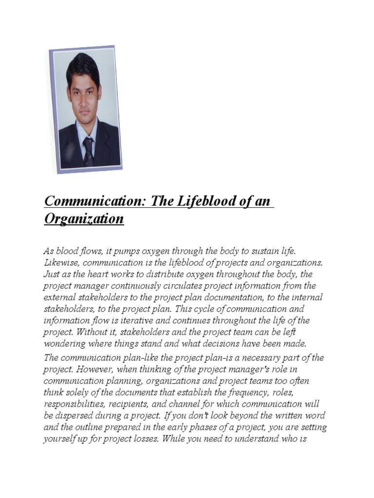 Communication: The Lifeblood of An Organization | PDF | Communication ...
