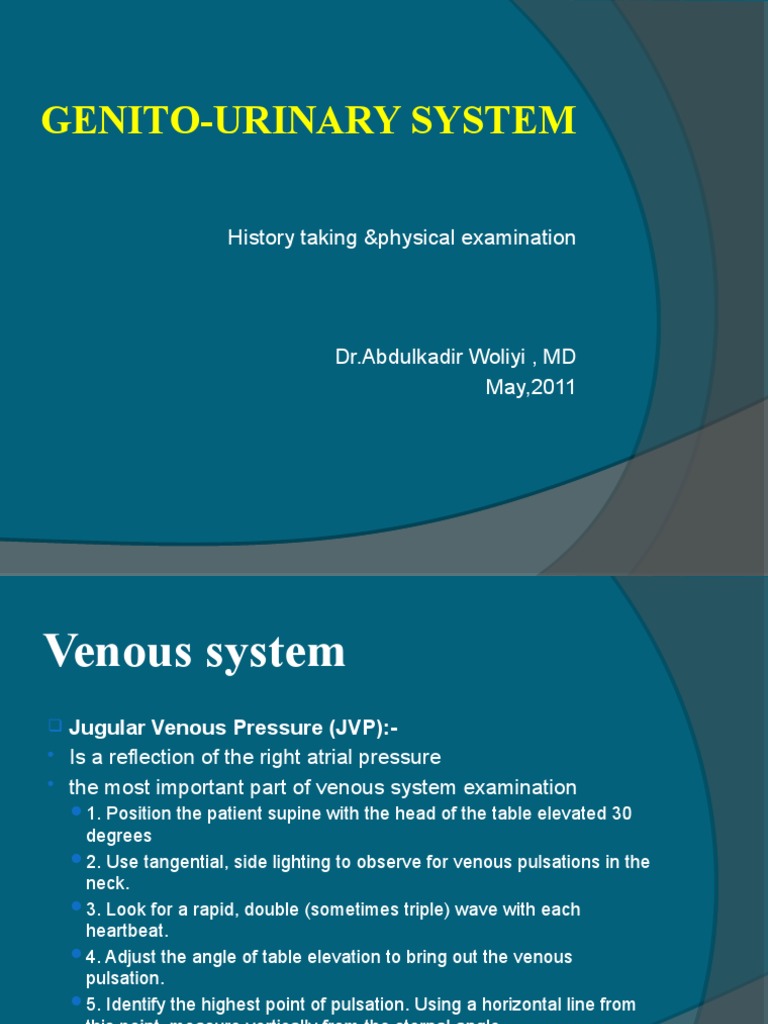 Genito-Urinary System: History Taking &physical Examination | PDF ...
