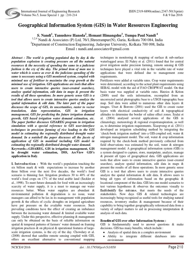 GIS Applications in Water Resource Management | PDF | Geographic ...