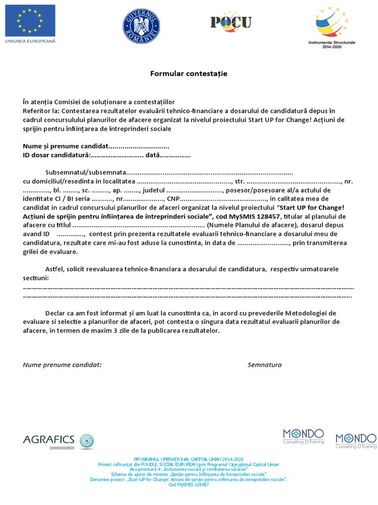 Formular Contestatie | PDF