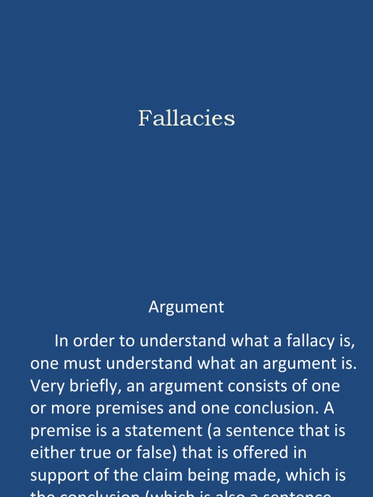 Understanding Fallacies in Arguments | PDF | Argument | Fallacy
