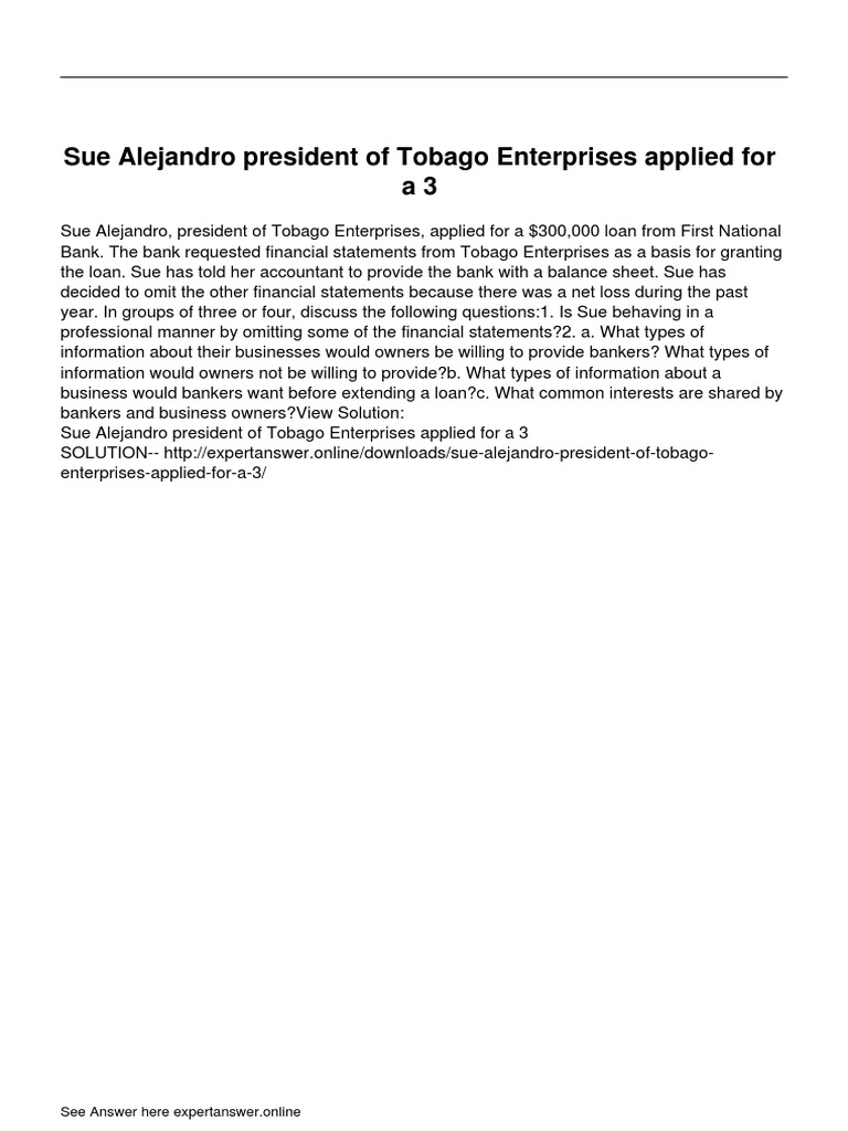 Tobago Enterprises Loan Application Insights | PDF | Finance & Money ...