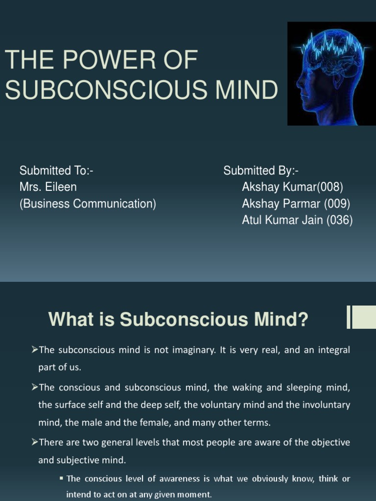 The Power of Subconscious Mind | PDF | Dream | Mind