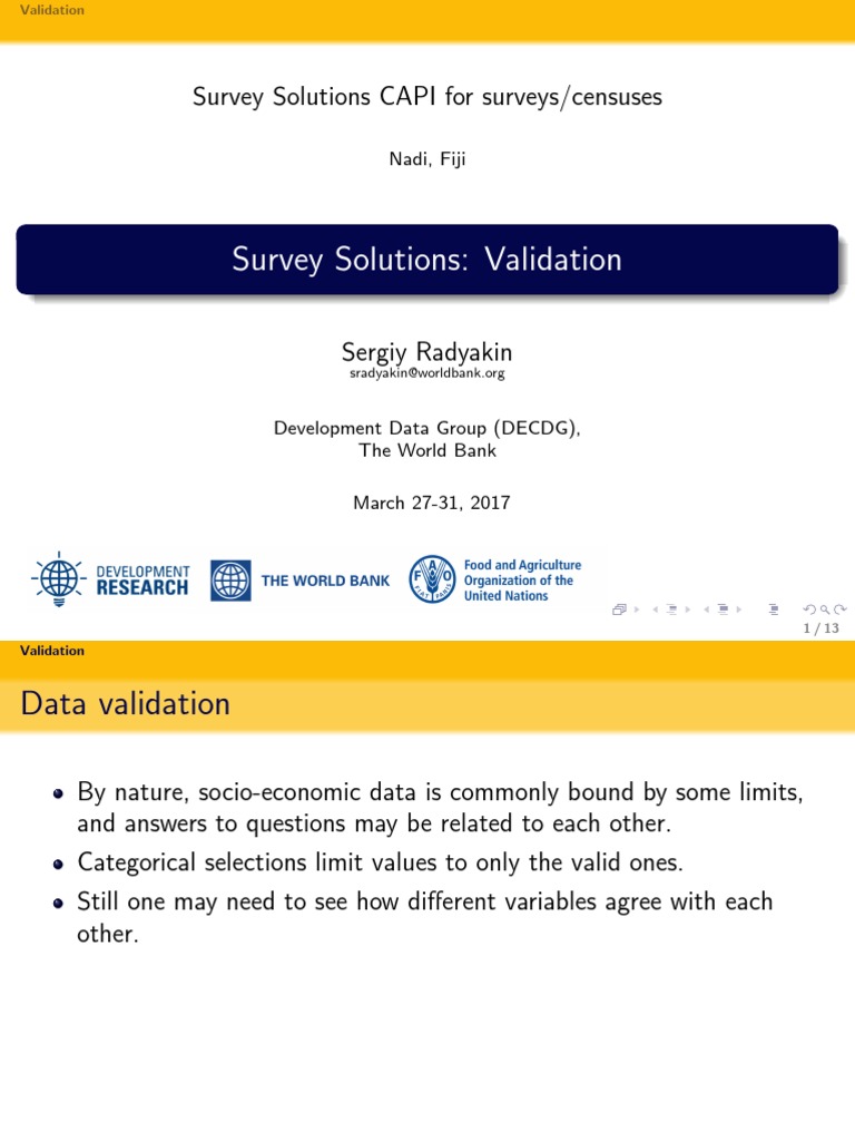Survey Solutions - Validation (PDFDrive) | PDF | Categorical Variable ...