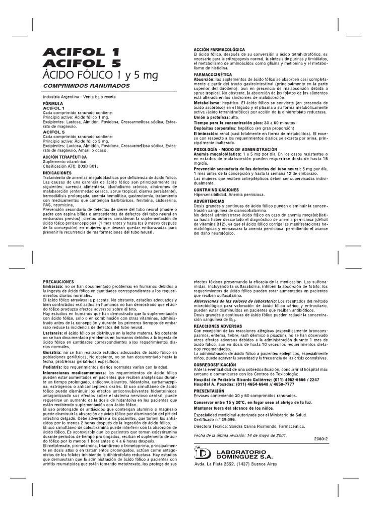 8 Acifol 1y5 | PDF | Rtt | Especialidades Medicas