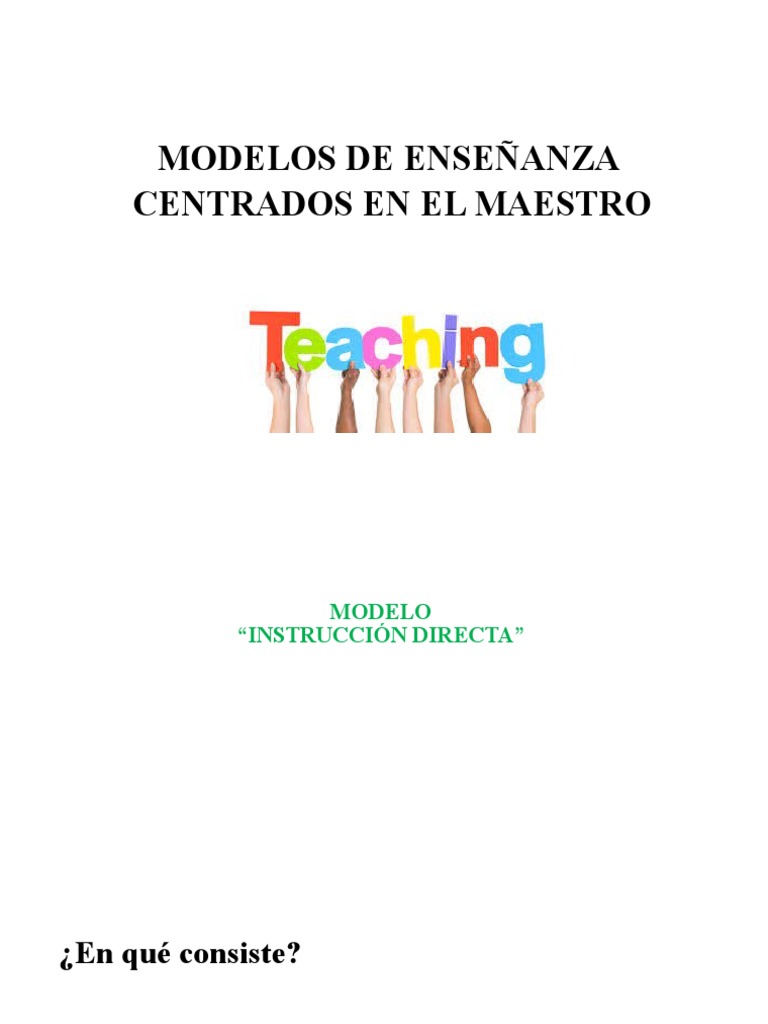 Modelo Instrucción Directa | PDF | Microsoft PowerPoint | Modificación ...
