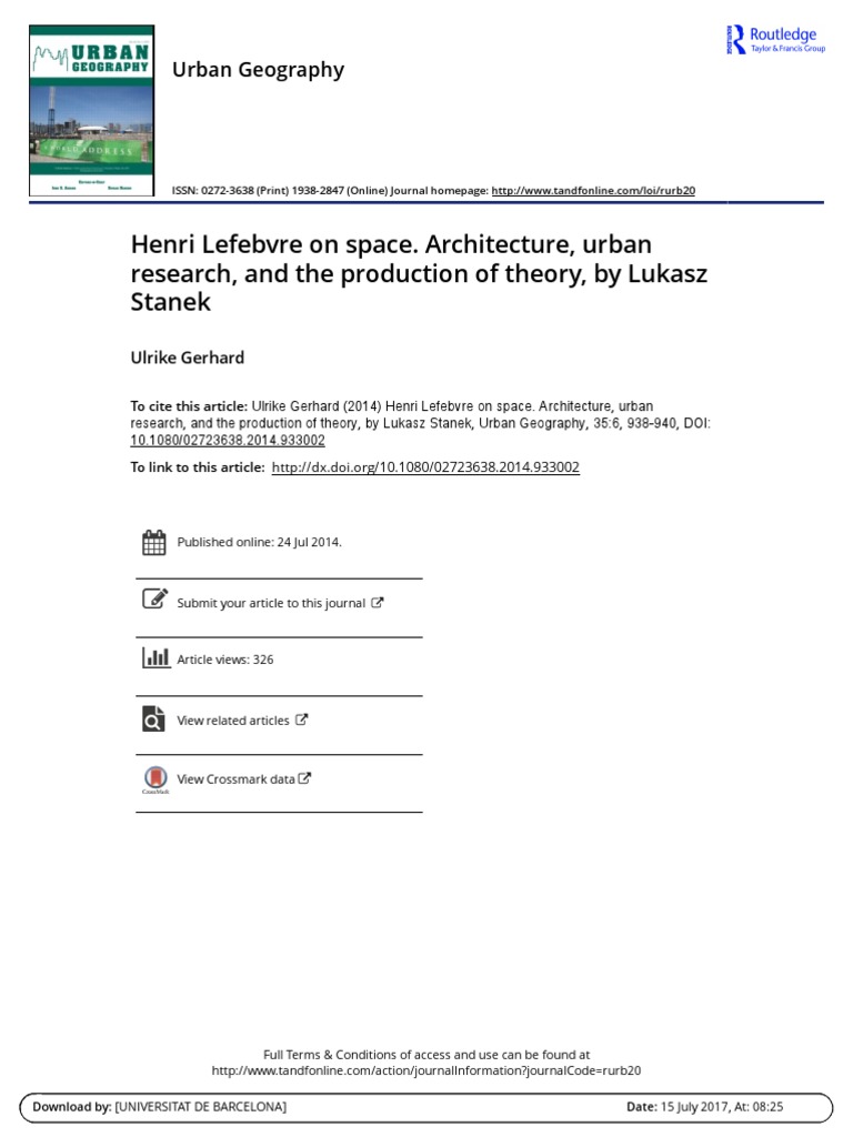 Henri Lefebvre On Space Architecture Urban Research and The Production ...
