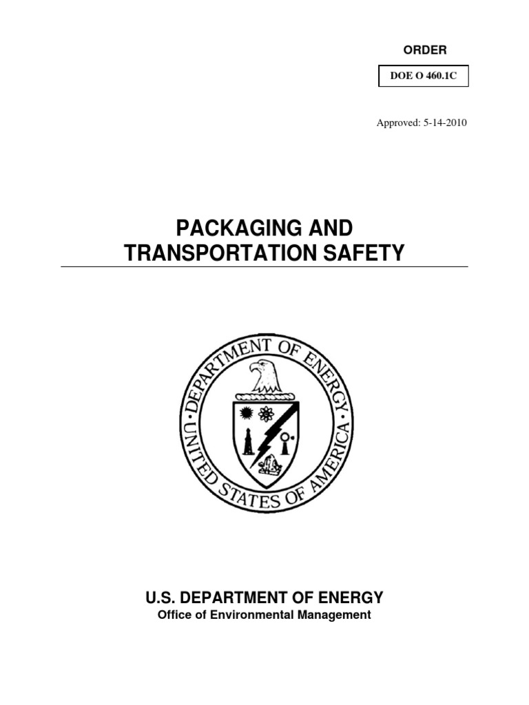 DOE Order 460d | PDF | United States Department Of Energy | Dangerous Goods