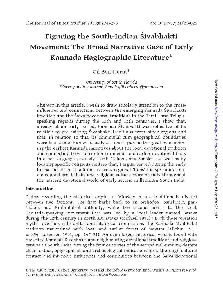 Ben-Herut - Figuring The South-Indian S Ivabhakti Movement - The Broad ...