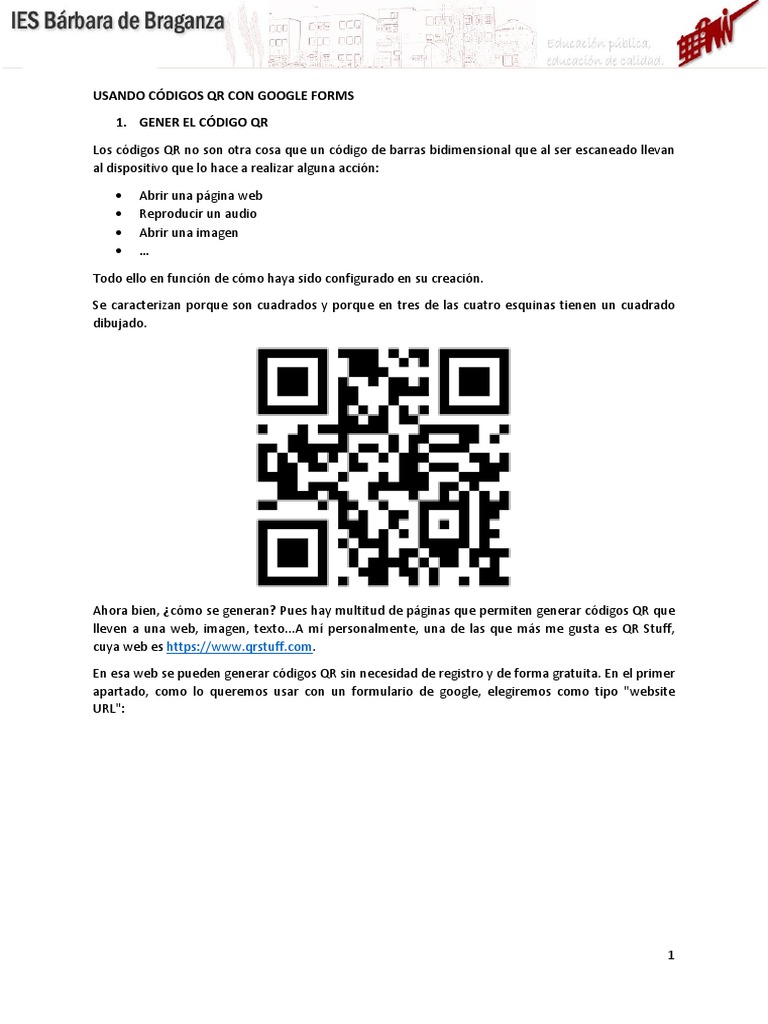 Tutorial Códigos QR Con Google Forms | PDF | Código QR | Internet