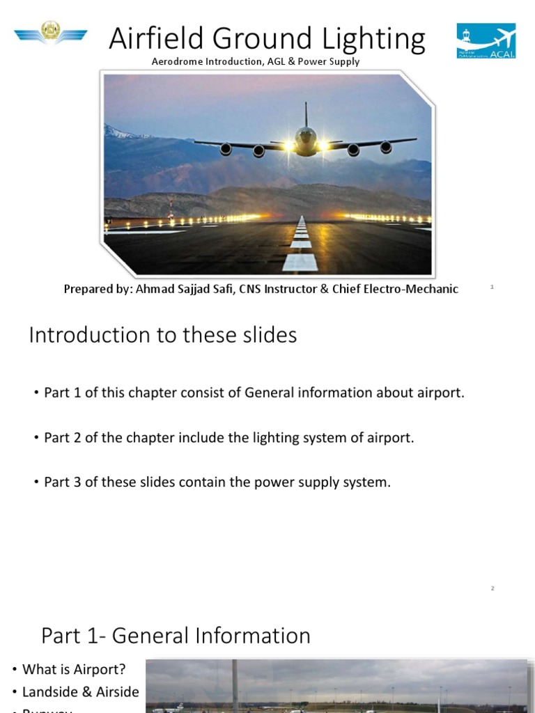 Airfield Ground Lighting: Aerodrome Introduction, AGL & Power Supply ...