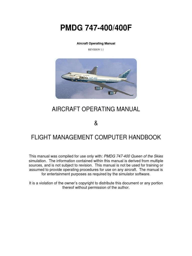PMDG 747-400/400F: Aircraft Operating Manual & Flight Management ...