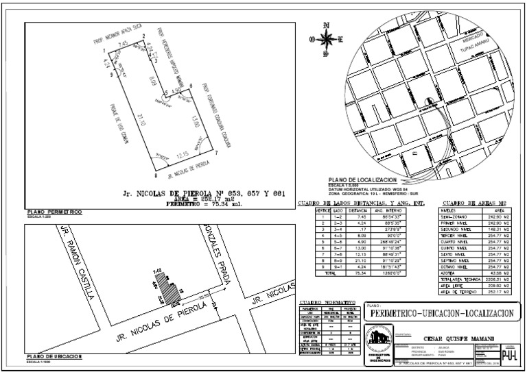 PLANO UBICACION Con Cuadro Normativo-Layout1 | PDF | Geodesia