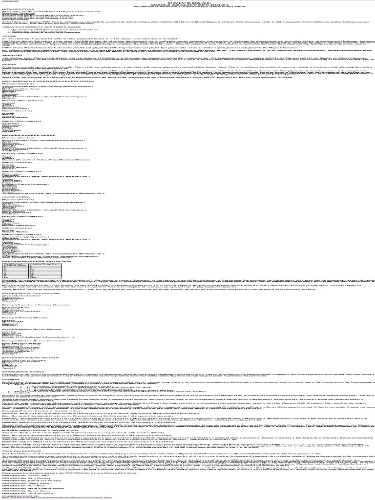 Simple Reality RPG Rules | PDF | Role Playing Games | Magician (Fantasy)