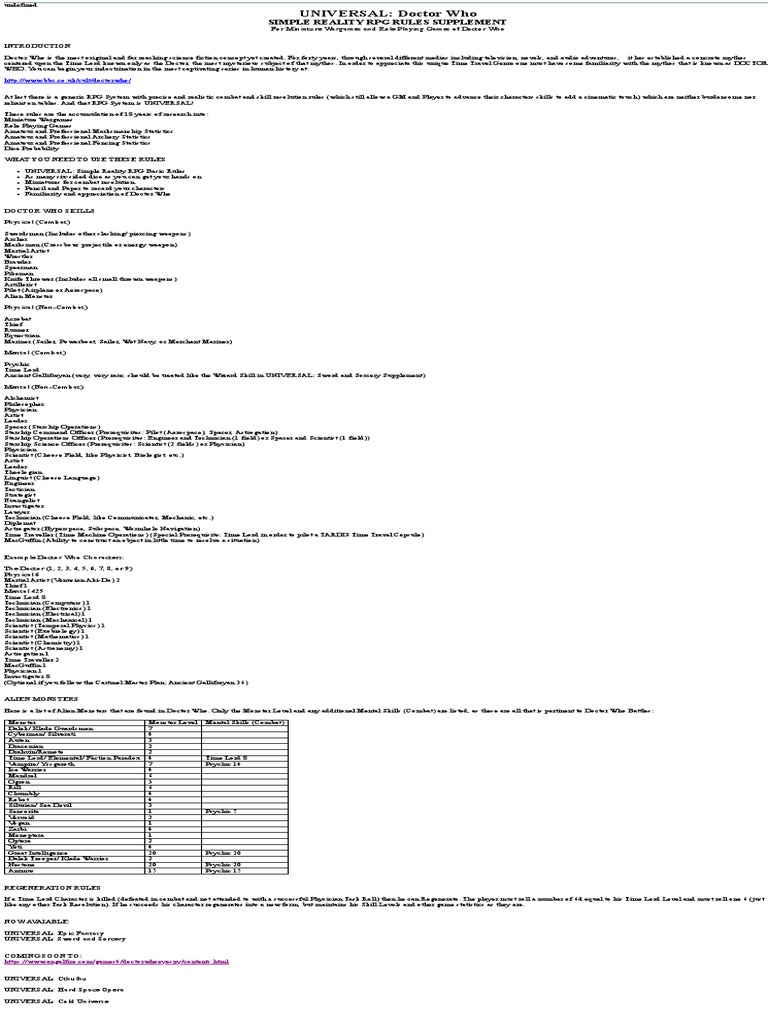 Simple Reality RPG Rules4 | PDF | Role Playing Games | Weaponry