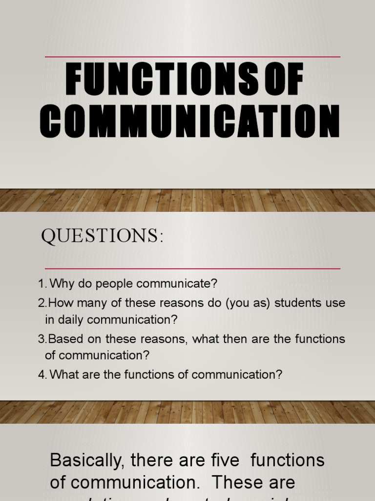 Functions of Communication | PDF | Motivation | Motivational