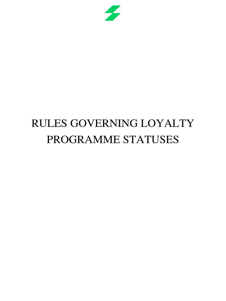 Rules Governing Loyalty Programme Statuses | PDF | Business