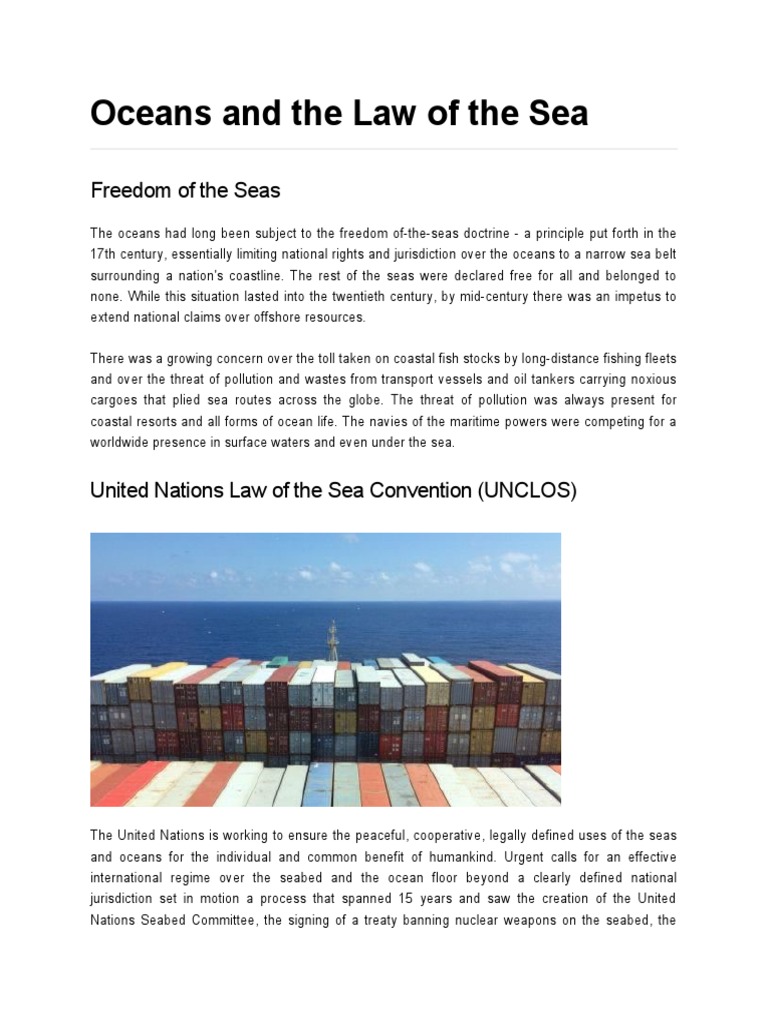 Oceans and The Law of The Sea | PDF | United Nations Convention On The ...
