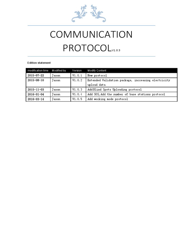 Communication Protocol: Edition Statement | PDF | Byte | Internet Protocols