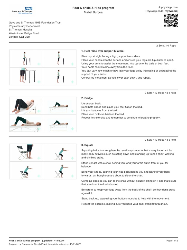 Exercise Program Myzwoihq | PDF | Hip | Foot