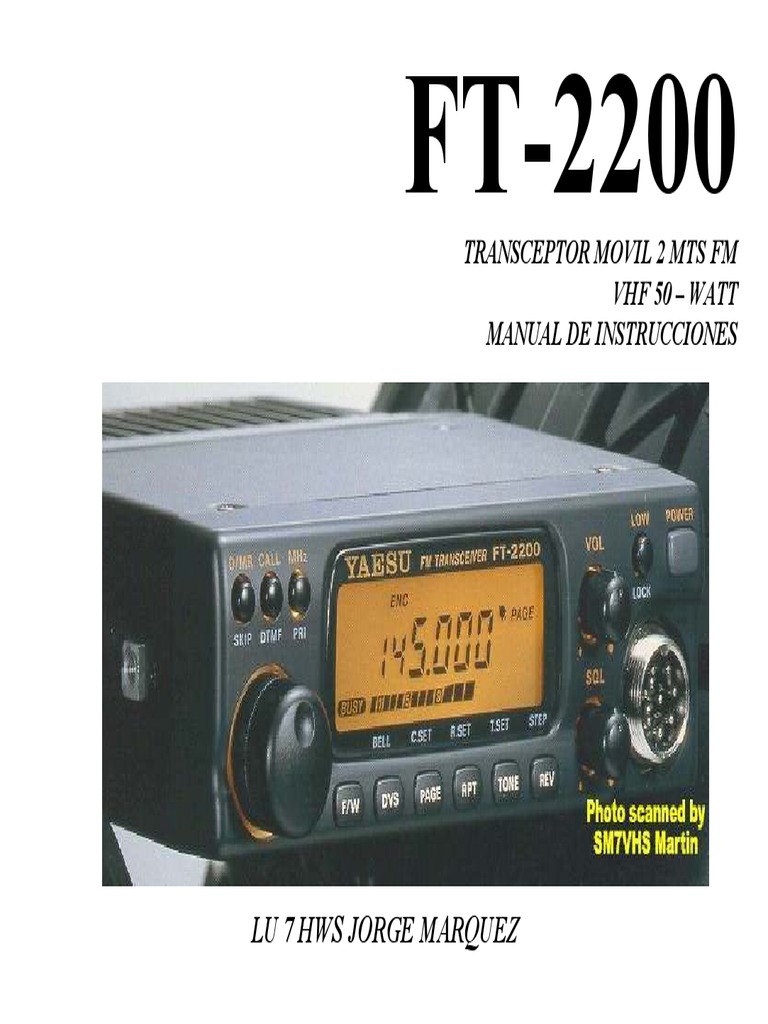 Yaesu FT-2200-es PDF | PDF | Micrófono | Antena (Radio)