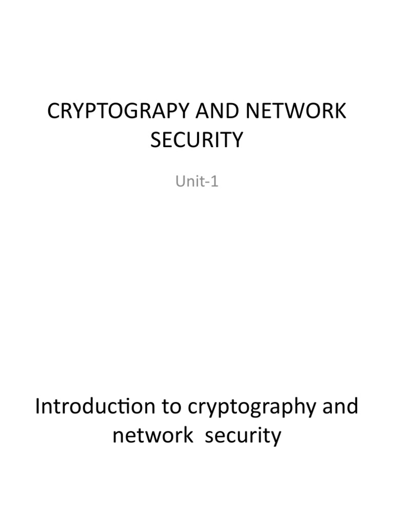 Cryptograpy and Network Security: Unit-1 | PDF | Cryptography | Public Key Cryptography