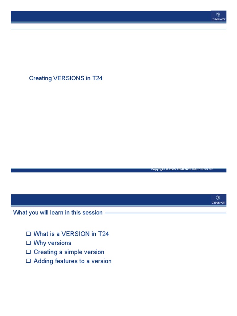 Creating Version in T24 | PDF | Computing | Software