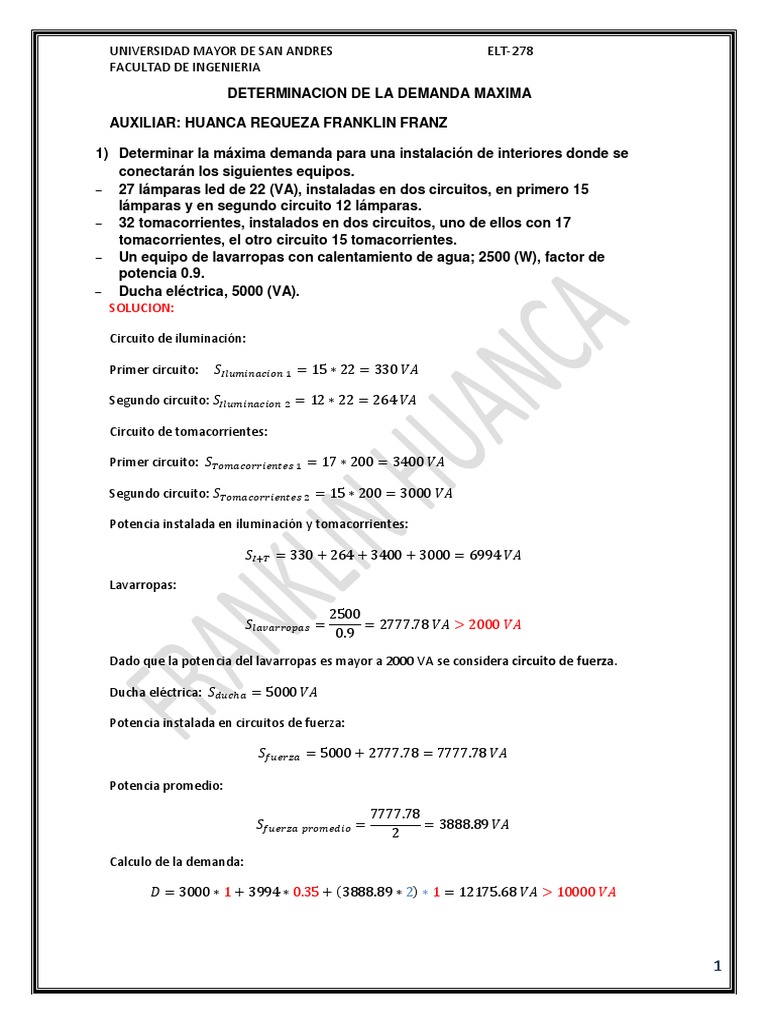 Demanda Maxima y Practica | PDF | Diodo emisor de luz | voltaje